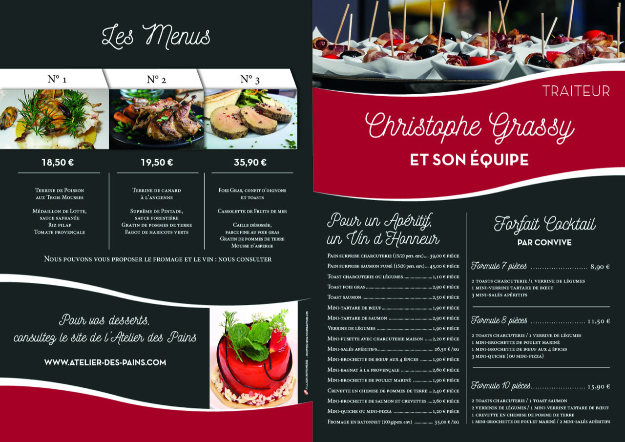 Menus traiteur Grassy